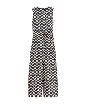 Max Mara Geometric Print Wide Leg Jumpsuit - Black