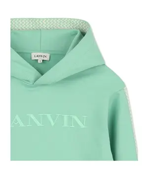 LANVIN Embroidered Logo Hoodie - Green
