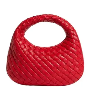 Bottega Veneta Baby Veneta Woven Top Handle Bag - Cardinal