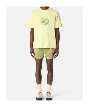 Stone Island Compass Printed Regular-fit T-shirt - Lemon