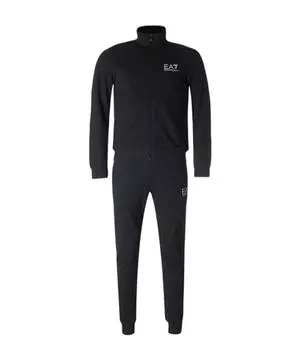 EA7 Vertical Collar Logo Tracksuit - Black