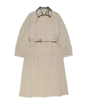 Acne Studios Belted Leather-collar Coat