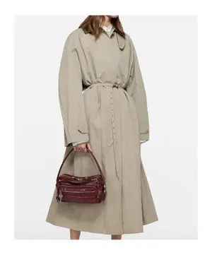 Acne Studios Belted Leather-collar Coat