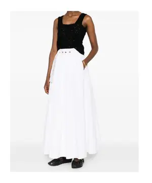 Celine Cotton Pointelle Knit Sleeveless Top - Black