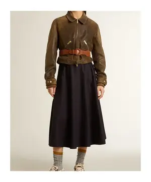 GOLDEN GOOSE Pleated Midi Skirt