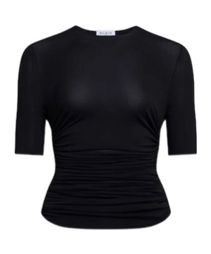 Alaïa Gathered Detail Jersey T-shirt - Black