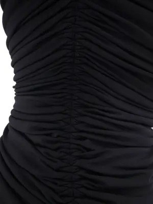 Alaïa Gathered Detail Jersey T-shirt - Black