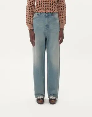 Valentino Garavani Logo Patch Straight-leg Jeans