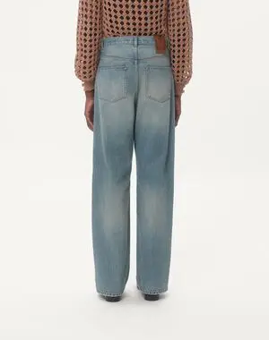 Valentino Garavani Logo Patch Straight-leg Jeans