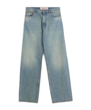 Valentino Garavani Logo Patch Straight-leg Jeans - Blue