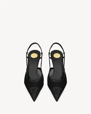 Saint Laurent Renée Slingback Pumps - Black