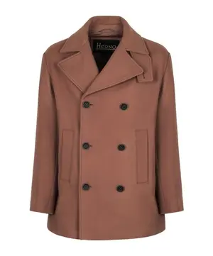 Herno Double-breasted Peacoat - Brown