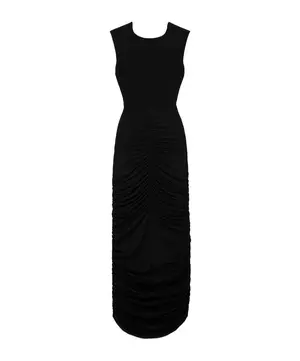 Magda Butrym Round-neck Sleeveless Gown With Pleated Skirt