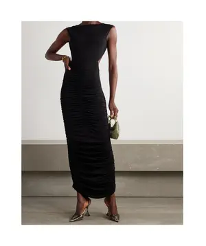 Magda Butrym Round-neck Sleeveless Gown With Pleated Skirt