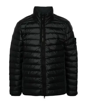 Stone Island Quilted Zip-up Jacket - Black