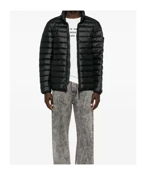 Stone Island Quilted Zip-up Jacket - Black