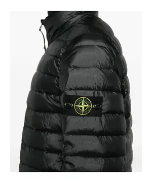 Stone Island Quilted Zip-up Jacket - Black