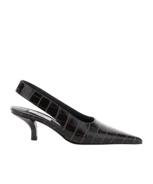TOTEME Classic Embossed Slingback Pumps - Black