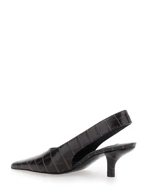 TOTEME Classic Embossed Slingback Pumps - Black