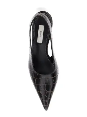 TOTEME Classic Embossed Slingback Pumps - Black