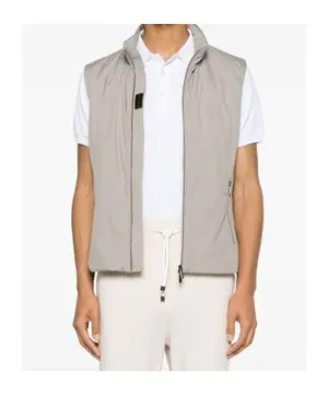 MOORER Stand Collar Zip-up Vest - Grey