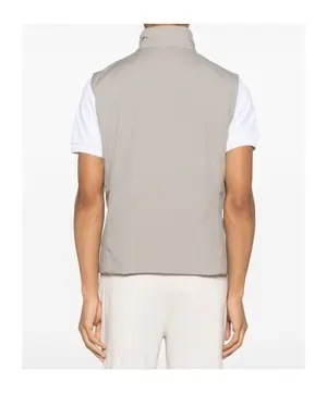 MOORER Stand Collar Zip-up Vest - Grey