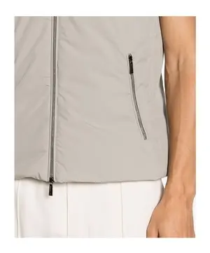 MOORER Stand Collar Zip-up Vest - Grey