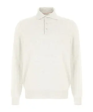 Brunello Cucinelli Long Sleeved Knitted Polo Shirt