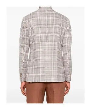LARDINI Checked Single-breasted Jacket - Brown/grey