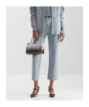 Fendi Ff Embossed Straight-leg Jeans