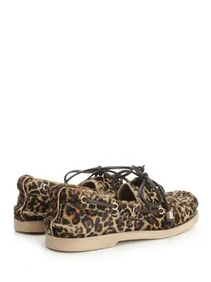 GOLDEN GOOSE Leopard Printed Boat Moccasins