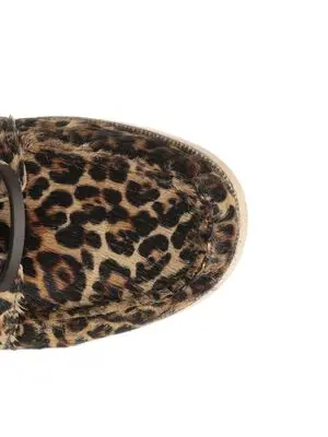 GOLDEN GOOSE Leopard Printed Boat Moccasins