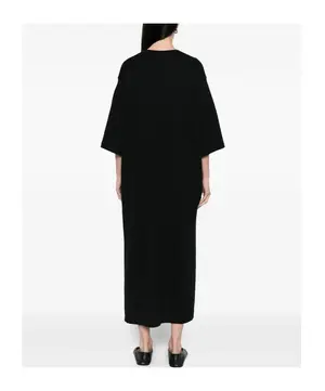 THE ROW Short-sleeve Crewneck Dress - Black