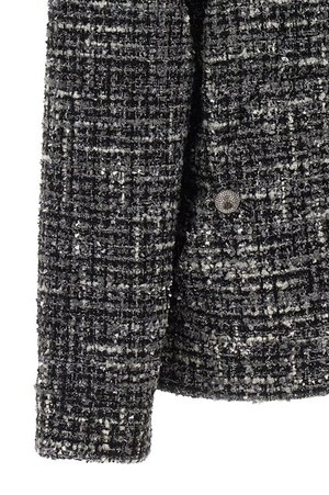 Valentino Garavani Zip-up Hooded Tweed Jacket