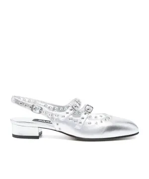 CAREL Silver High-heeled Slingback Sandals