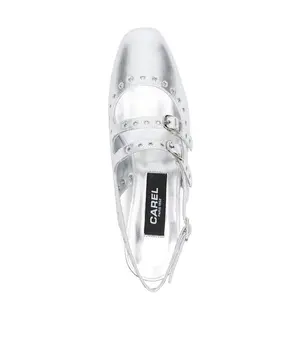 CAREL Silver High-heeled Slingback Sandals