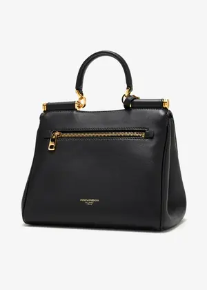 Dolce & Gabbana My Sicily Logo Plaque Handbag - Black