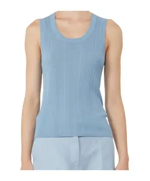 Max Mara Ribbed Knit Tank Top - Blue