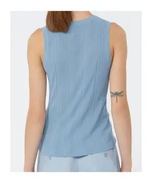 Max Mara Ribbed Knit Tank Top - Blue