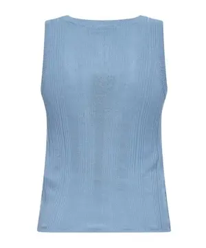 Max Mara Ribbed Knit Tank Top - Blue