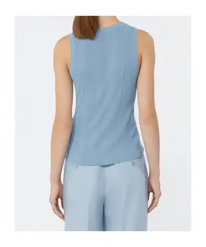 Max Mara Ribbed Knit Tank Top - Blue