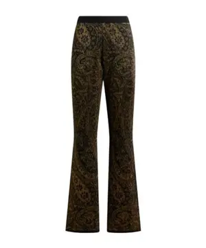 Etro Paisley Jacquard Lurex Thread Flared Trousers