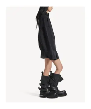 Balenciaga Logo Embellished Hoodie - Black