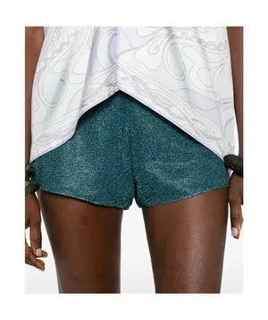 Oseree Lumière Sequined Tailored Shorts - Peacock