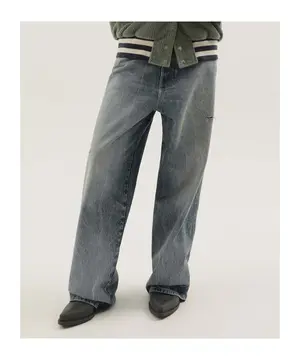 1989 STUDIO Wide-leg Jeans With Washed Effect - Blue