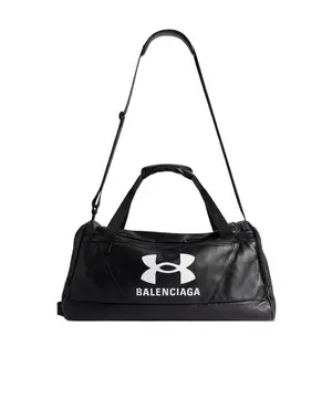 Balenciaga Logo Printed Duffle Bag - Black