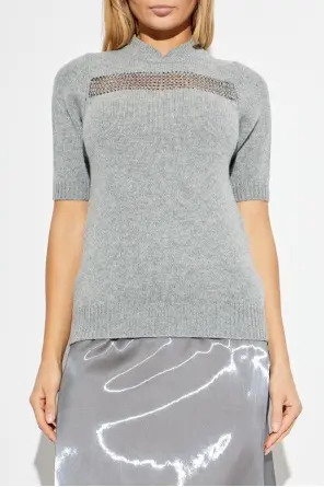 Fabiana Filippi Short Sleeve Turtleneck Sweater With Sequins