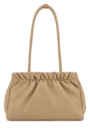 Prada Logo Plaque Ruched Shoulder Bag - Sand-colored