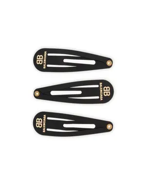Balenciaga Three Pack Snap Clip Set - Black