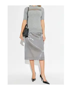 Fabiana Filippi High-waisted Glossy Midi Skirt